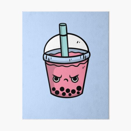 "Angry Pink Bubble Tea Design" Art Board Print by piratart | Redbubble