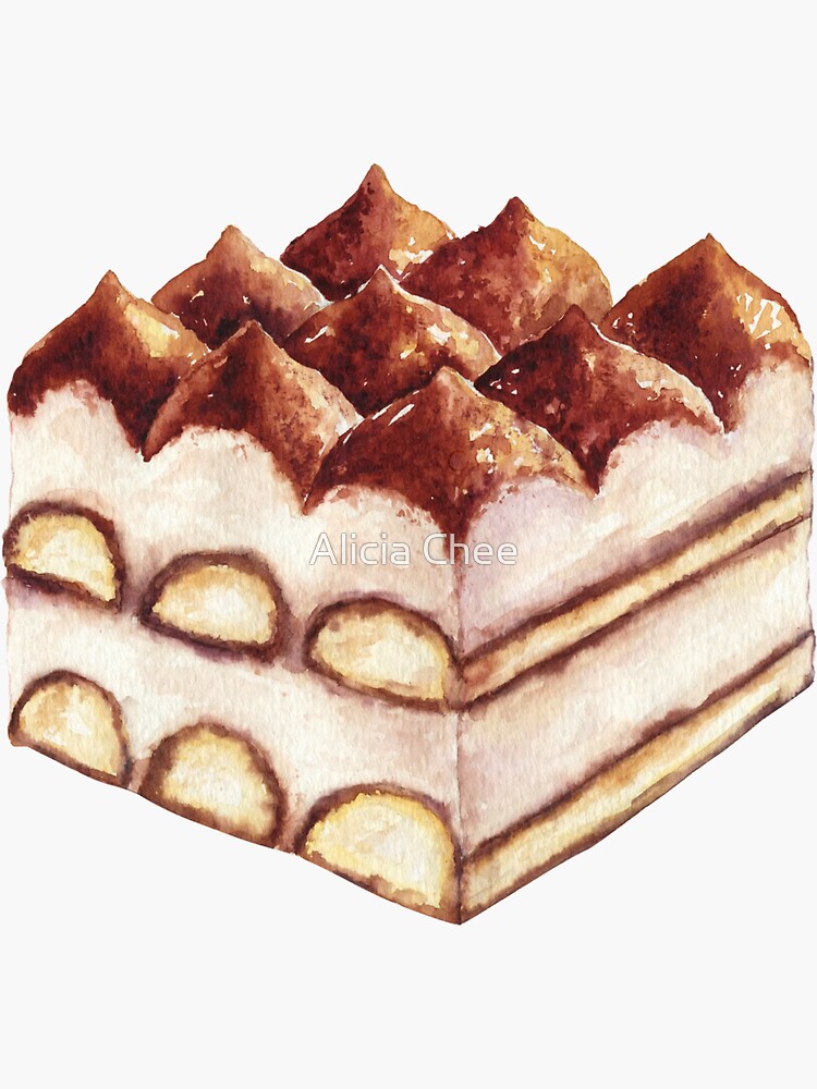 "Italian Tiramisu Cake" Sticker for Sale by NiftyTrinket | Redbubble