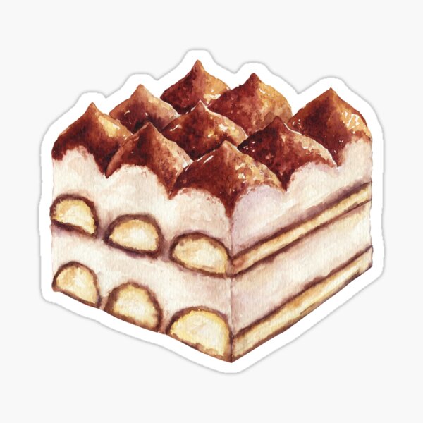 "Italian Tiramisu Cake" Sticker for Sale by NiftyTrinket | Redbubble