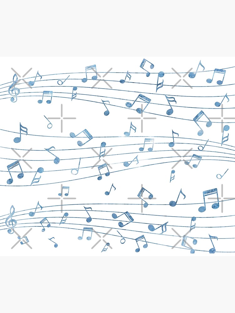 "Watercolor Blue Music Notes" Poster by Primroaddesigns | Redbubble