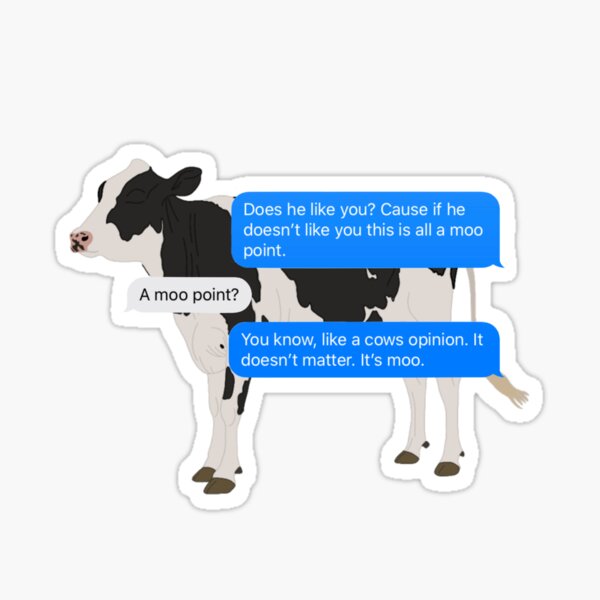 "Joey Tribbiani | Moo Point" Sticker for Sale by emmacombs | Redbubble