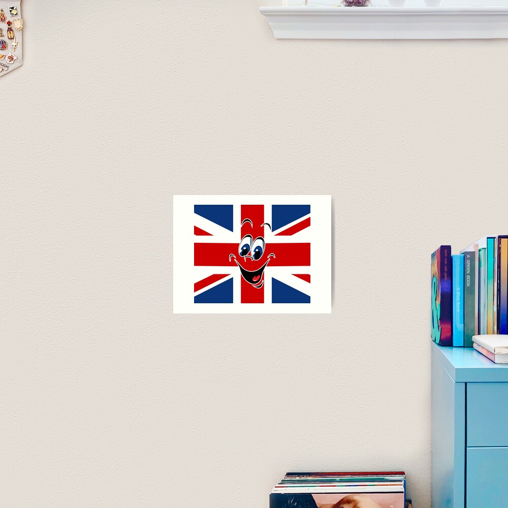 "Union Jack UK Flag Smiley Face Emotion Emoticon" Art Print by ...