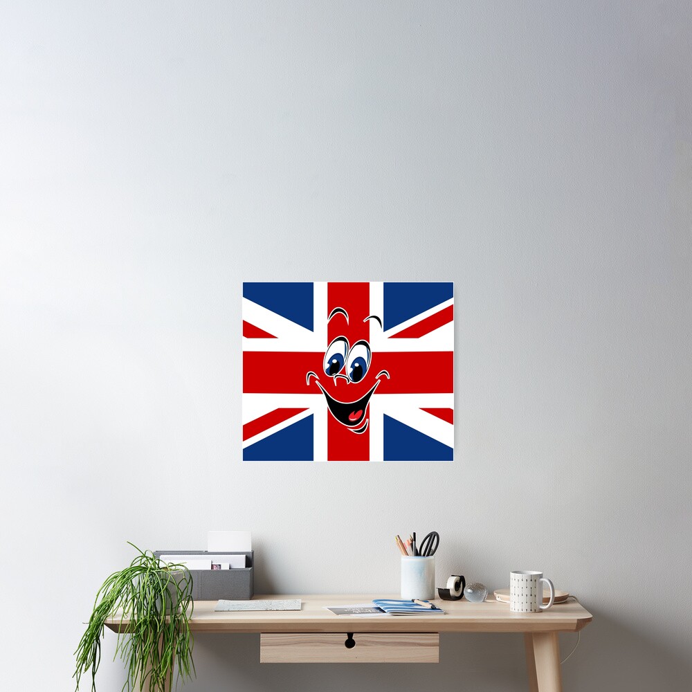 "Union Jack UK Flag Smiley Face Emotion Emoticon" Poster by CroDesign ...