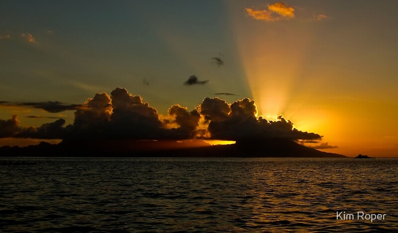 "Sunset over Moorea" by Kim Roper | Redbubble
