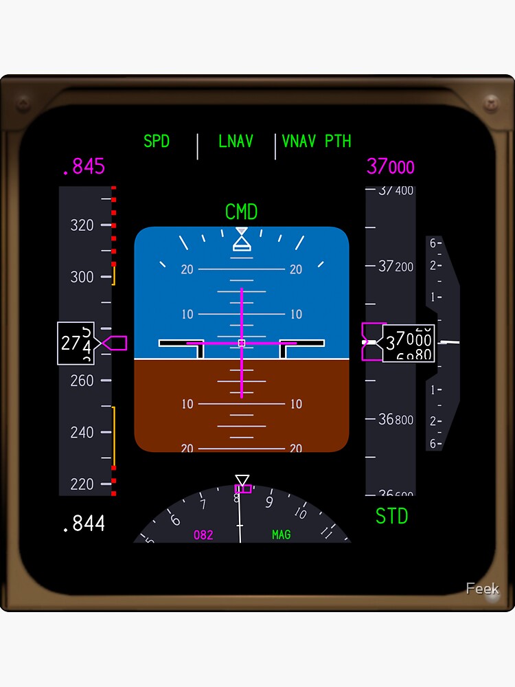 "Boeing Primary Flight Display" Sticker for Sale by Feek | Redbubble