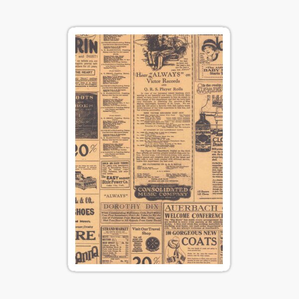 " Old Newspaper Page Look" Sticker for Sale by CroDesign | Redbubble