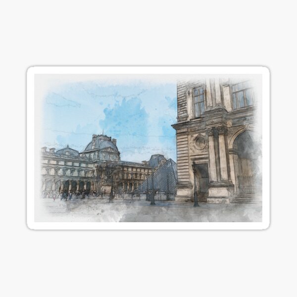 "Side-view of the Louvre, France" Sticker for Sale by emmsephemera ...