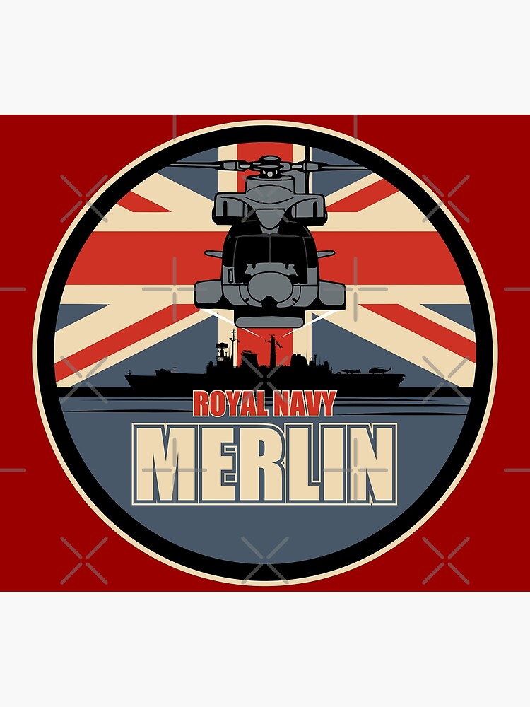 Royal Navy Merlin Helicopter Patch Premium Matte Vertical Poster sold ...