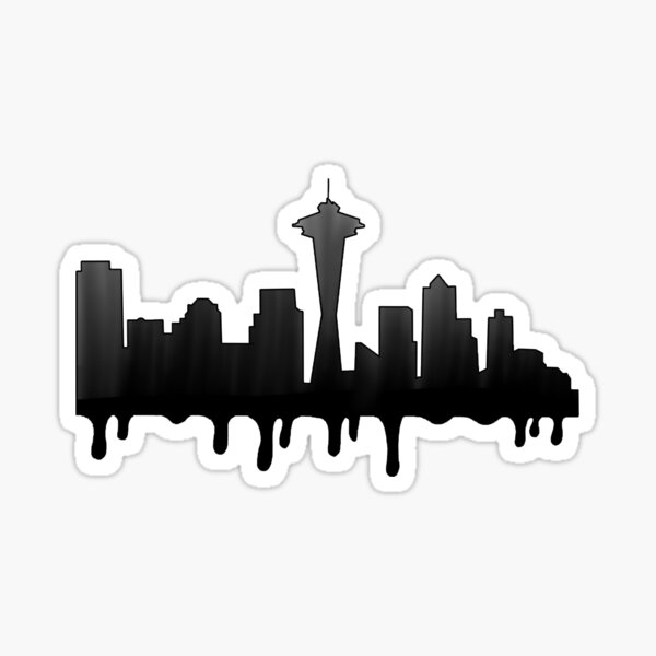 "Seattle Skyline Drip" Sticker by Isabel-Brown | Redbubble