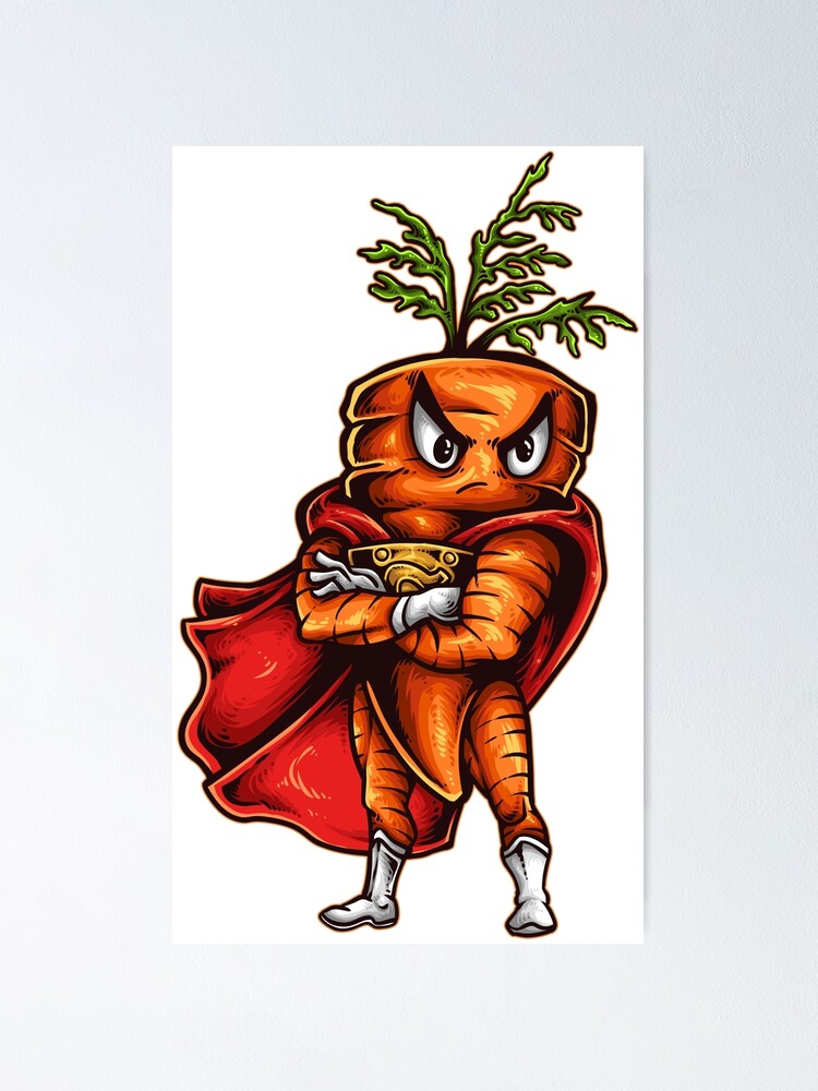 "Super Carrot" Poster for Sale by ManateesDesign | Redbubble
