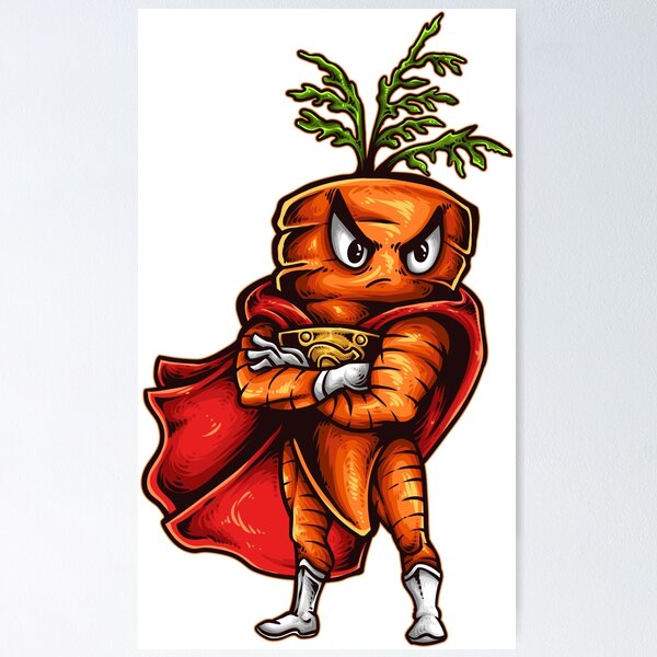 "Super Carrot" Poster for Sale by ManateesDesign | Redbubble