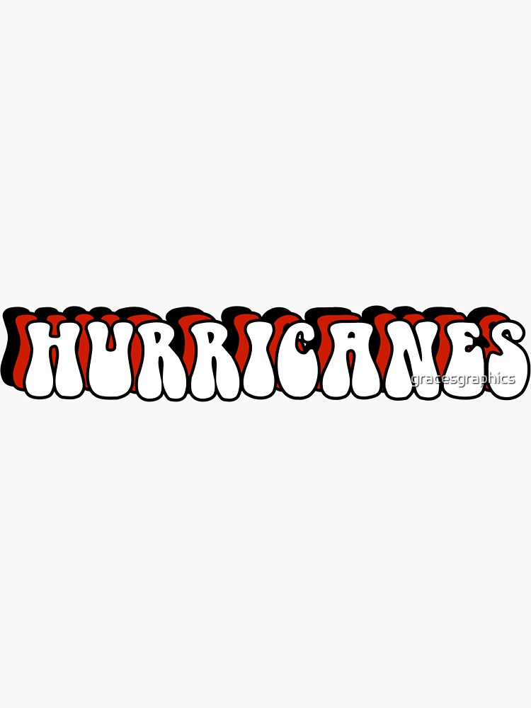 "Carolina Hurricanes Three Color Bubble Letter" Sticker for Sale by ...