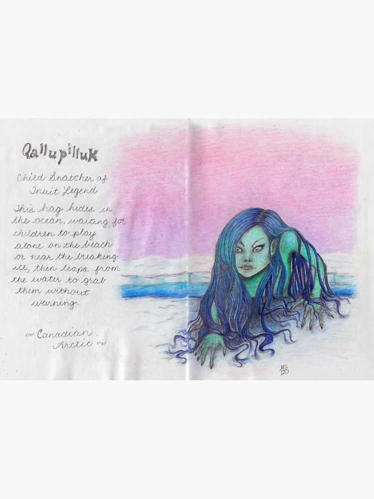 "Qallupilluk , Inuit Child Snatcher" Sticker by PixlPixi | Redbubble