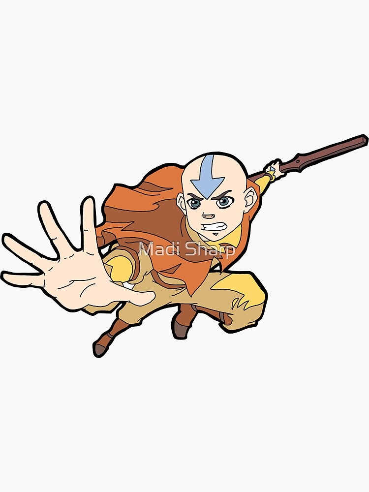 "Aang " Sticker by MadiSharp | Redbubble