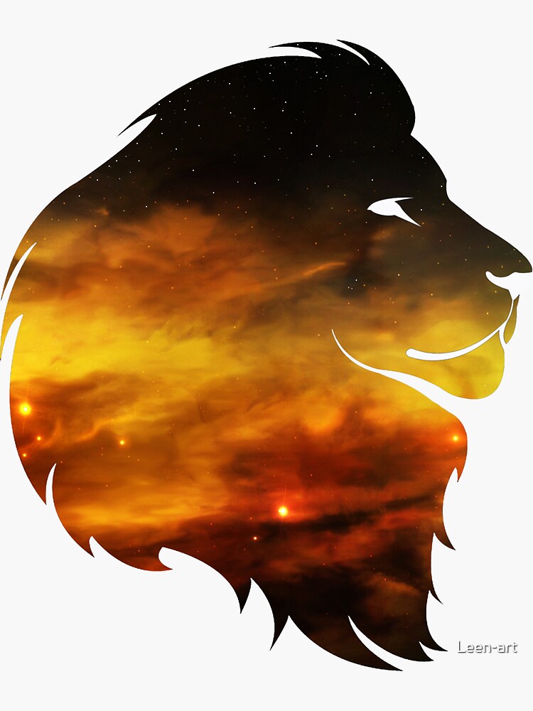"Galaxy Lion" Sticker by Leen-art | Redbubble