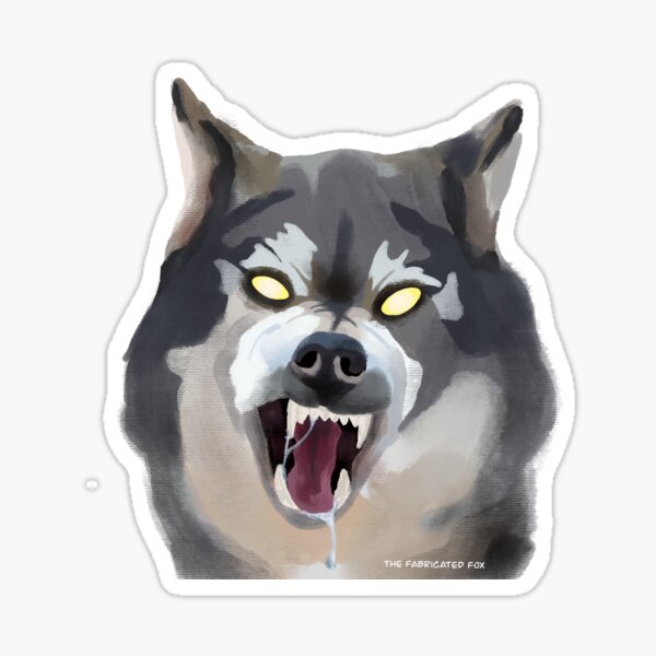 "Wolf" Sticker for Sale by FabricatedFox | Redbubble