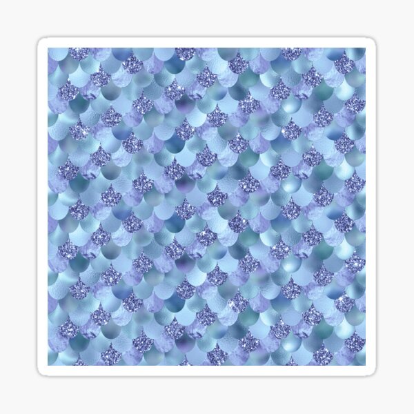 "Mermaid Pattern Jewel Metallic Green Scales" Sticker by sunilbelidon ...