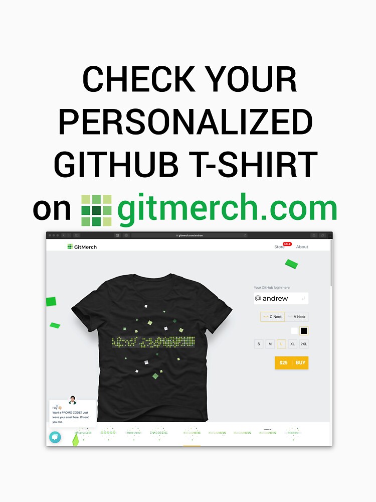 "GitHub Personalized T-shirt with your contribution map" T-shirt for ...