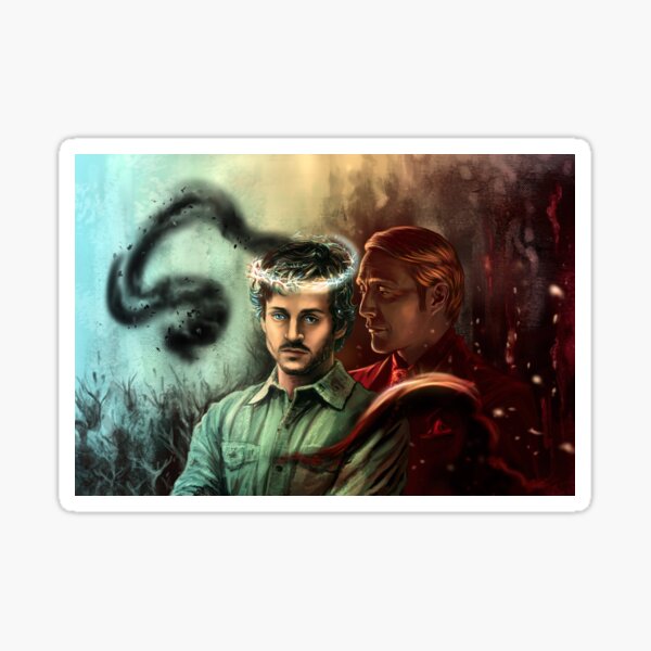 "Will Graham and Hannibal Lecter" Sticker by Ashdei | Redbubble