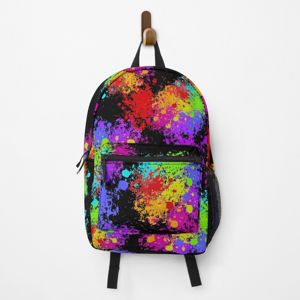 "Rainbow Paint Splatter" Backpack for Sale by mishmashmuddle | Redbubble