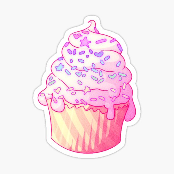 "Cute Cupcake with Sprinkles Pink Frosting Desert Mini Cake Trendy ...