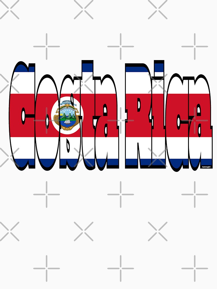 "Costa Rica Font With Costa Rican Flag" T-shirt for Sale by Havocgirl ...