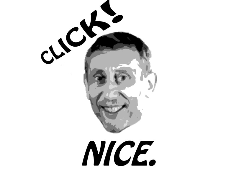 "CLICK! Nice. - Michael Rosen With Text" by tomohawk64 | Redbubble