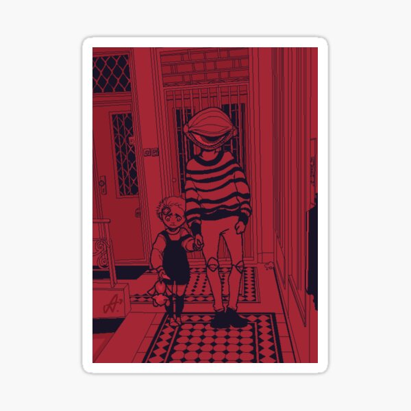 "Red pixelart of Isac" Sticker for Sale by ArmlessAcrobat | Redbubble