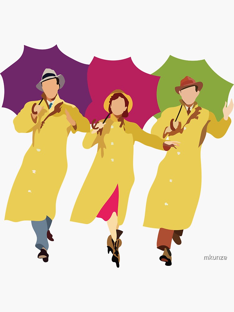 "Singing in the Rain" Sticker for Sale by mkunze | Redbubble