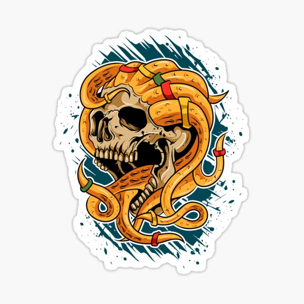 "Cool Skull With Dreaded Locks" Sticker by Sbgarror | Redbubble
