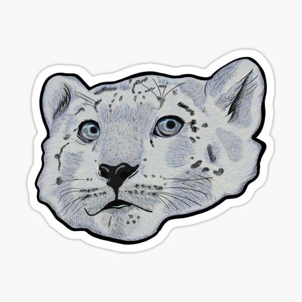 "Digital illustration of a Snow Leopard" Sticker for Sale by Lenka-Dari ...