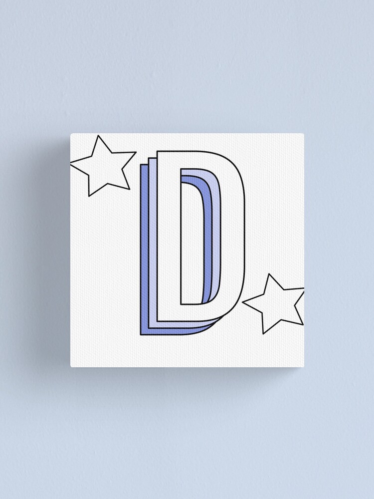 "Aesthetic Blue Letter "D" with Stars" Canvas Print by allielibby ...
