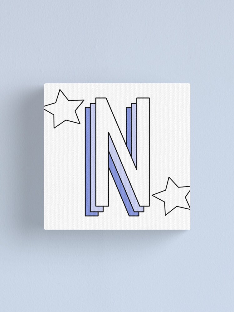 "A&L Aesthetic Blue Letter "N" with Stars" Canvas Print for Sale by ...