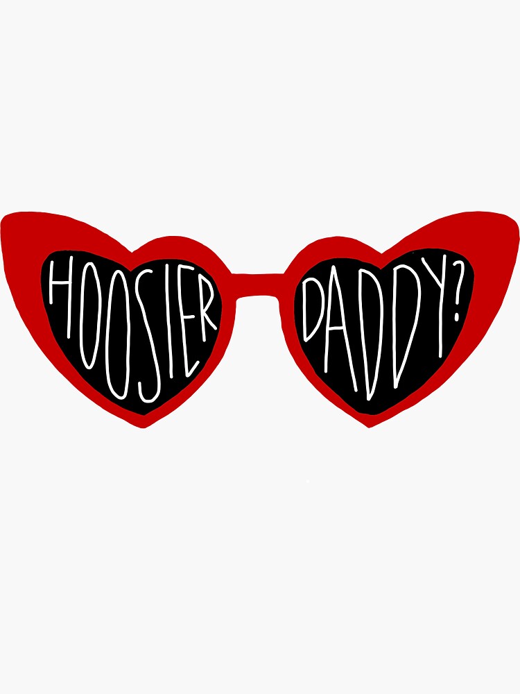 "Hoosier Daddy Heart Sunglasses Sticker" Sticker for Sale by ...