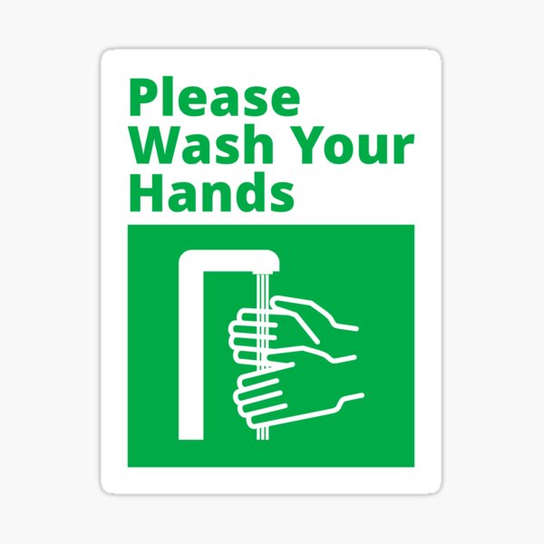"Social Safety Sign - Please Wash Your Hands - Green and White Sign ...