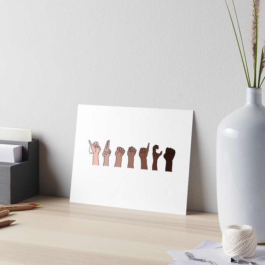 "Justice - Sign Language, ASL" Art Board Print by Emmbrawl | Redbubble