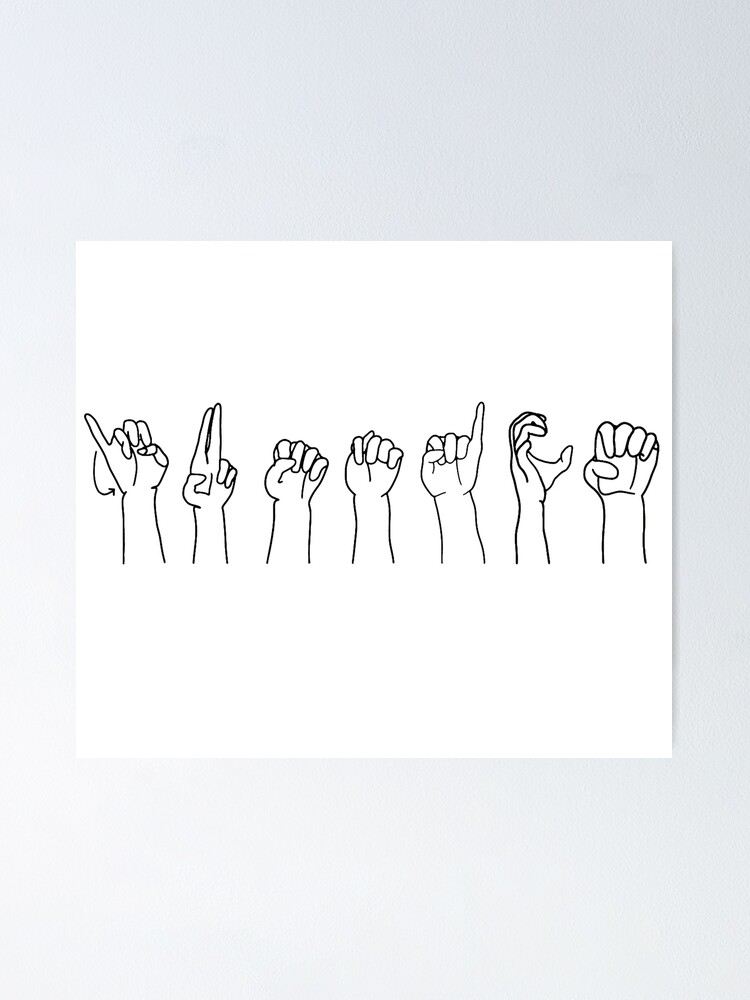 ""Justice" - Sign Language, ASL 2" Poster for Sale by Emmbrawl | Redbubble