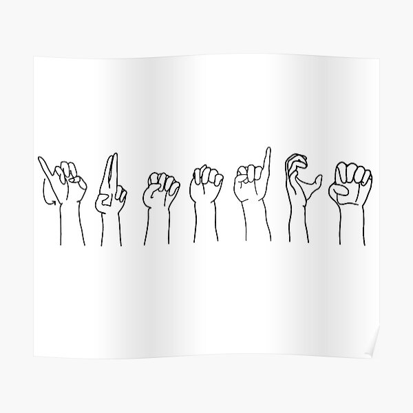 ""Justice" - Sign Language, ASL 2" Poster for Sale by Emmbrawl | Redbubble