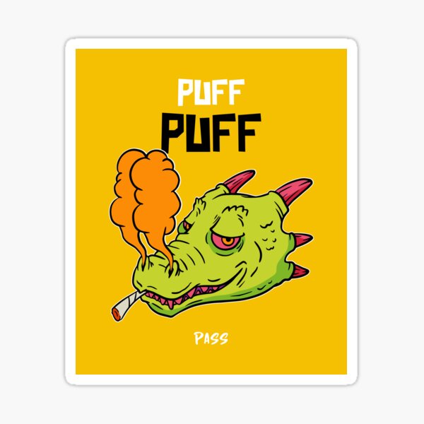 "Puff-Puff Pass" Sticker by AladdinMktgs | Redbubble