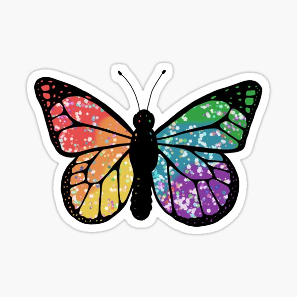 "Rainbow Butterfly" Sticker by weird-artkid | Redbubble