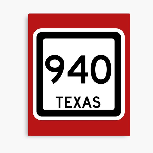 940 Area Code Canvas Prints | Redbubble