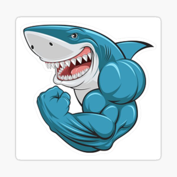 "Shark Attack" Sticker for Sale by mandykylo | Redbubble