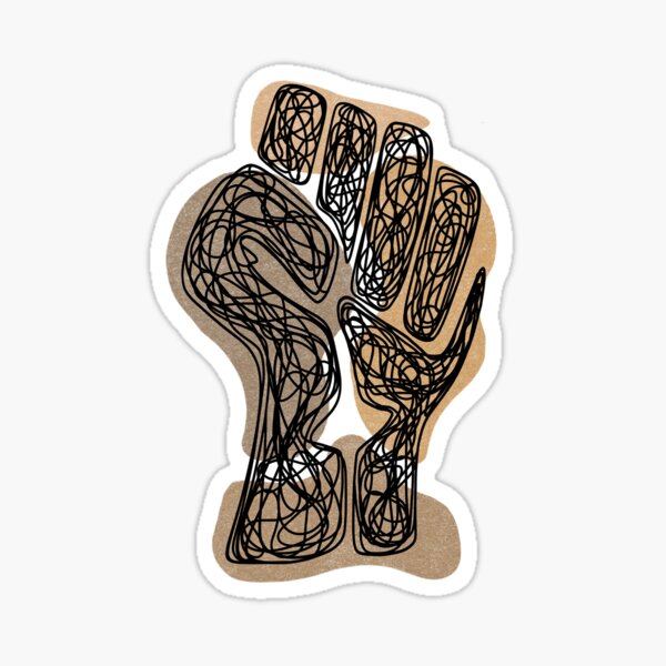 "Abstract BLM Fist" Sticker by bezziiofficial | Redbubble