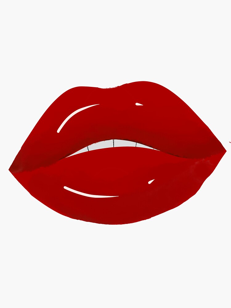 "Ruby Red Lips" Sticker for Sale by SuperNerdArt | Redbubble