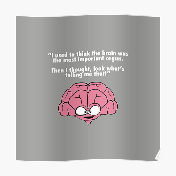 "Cartoon Brain Joke" Poster for Sale by GraphicArtist92 | Redbubble