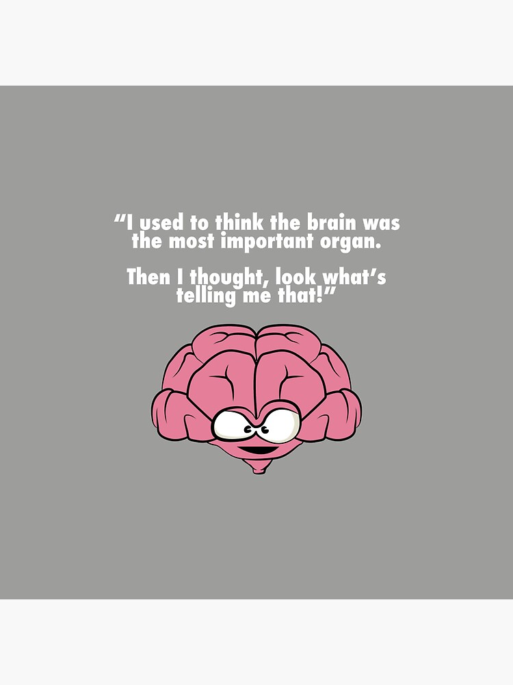 "Cartoon Brain Joke" Sticker by GraphicArtist92 | Redbubble