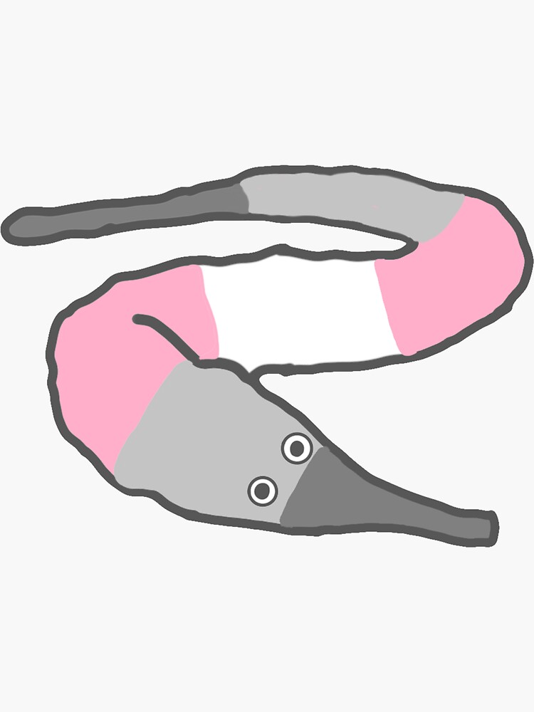 "Demigirl worm on a string" Sticker for Sale by LemonWorms | Redbubble