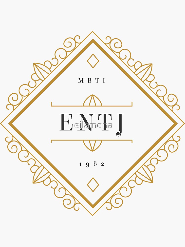 "ENTJ Ornamental Insignia (light)" Sticker by eilamona | Redbubble