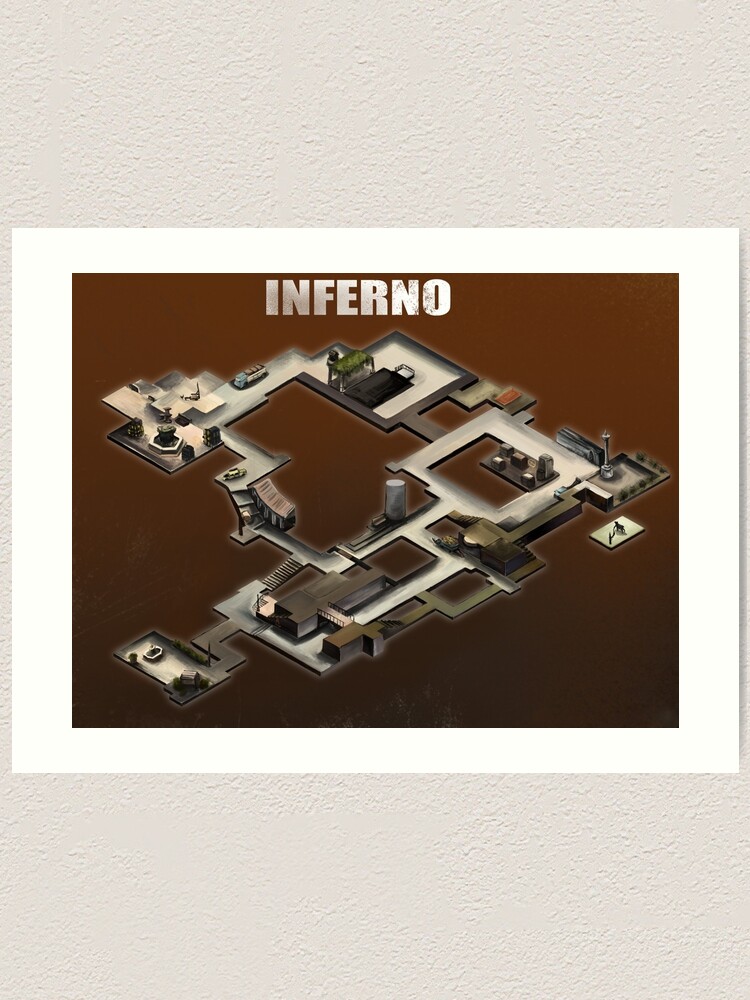 "Inferno Isometric map Poster/Sticker" Art Print by Clothing4u | Redbubble