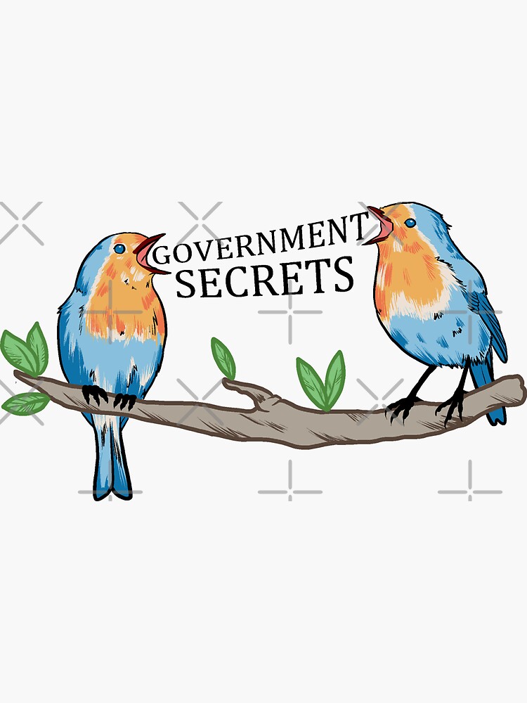 "GOVERNMENT SECRETS birds aren't real" Sticker for Sale by ...